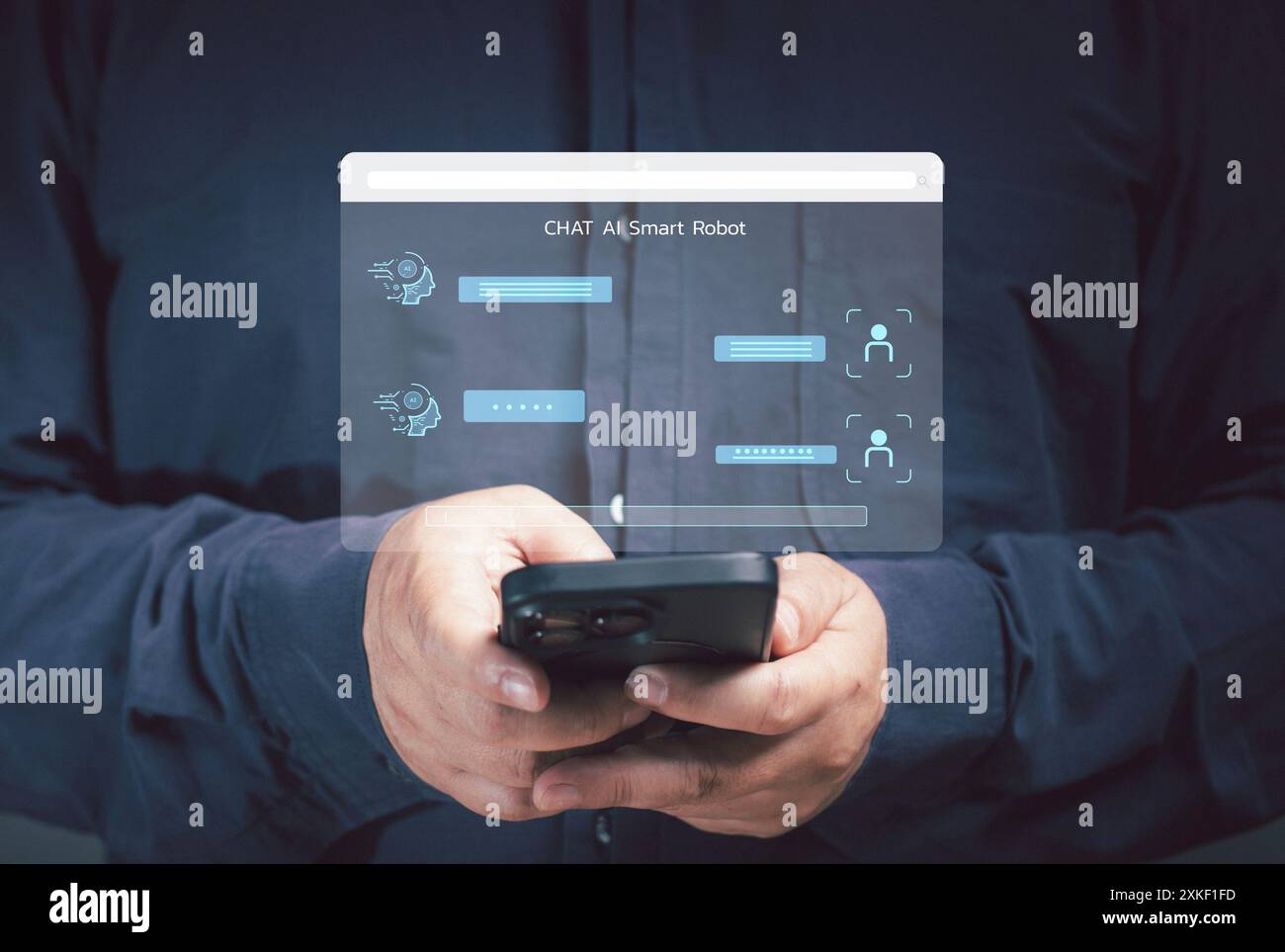 A man show the AI chat to order tasks with AI to perform a variety of ...