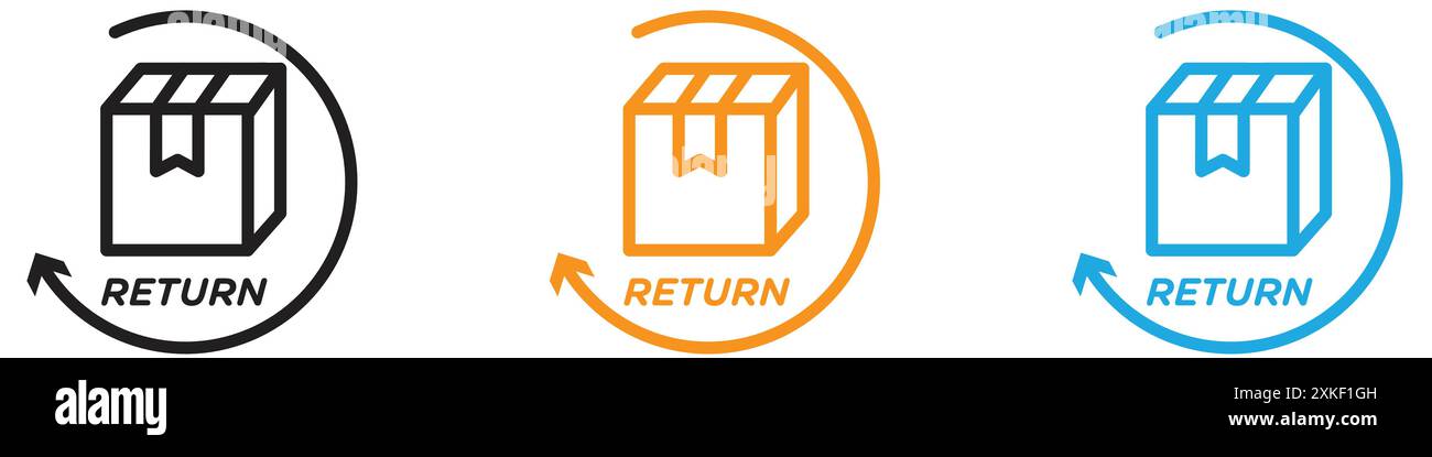 product return Box icon vector logo set collection or bundle pack group ...