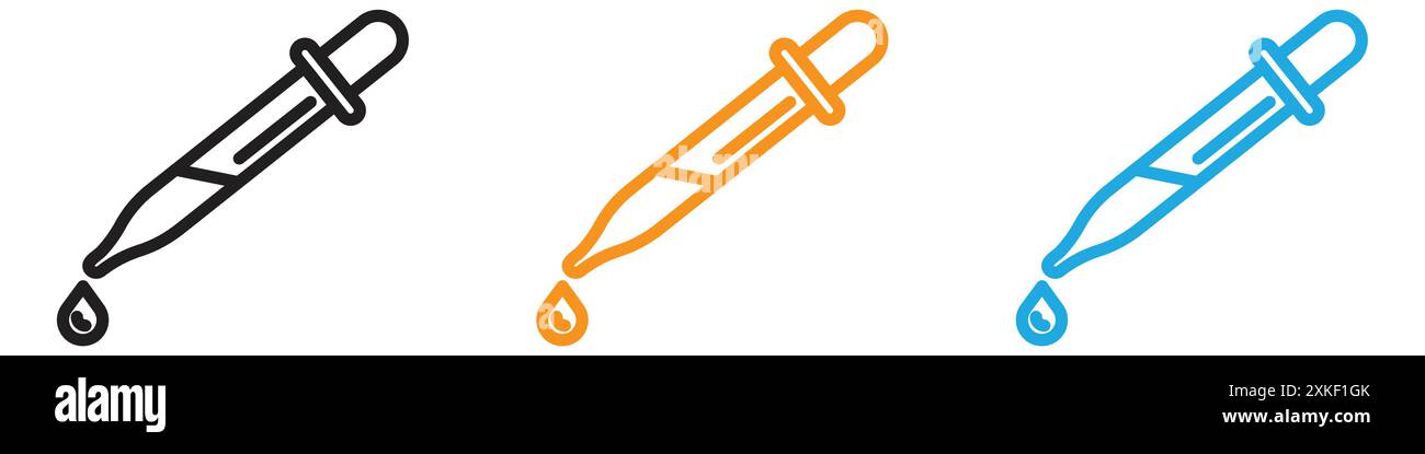 pipette icon vector logo set collection or bundle pack group Stock ...