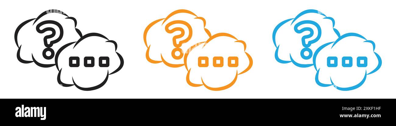 Questions and answers icon vector logo set collection or bundle pack ...