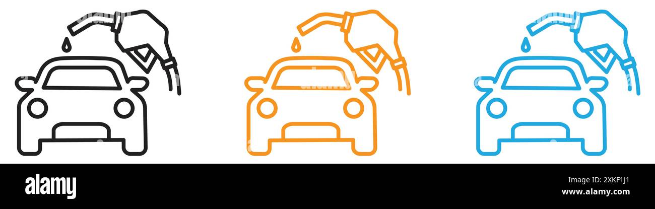 Refueling Car icon vector logo set collection or bundle pack group ...
