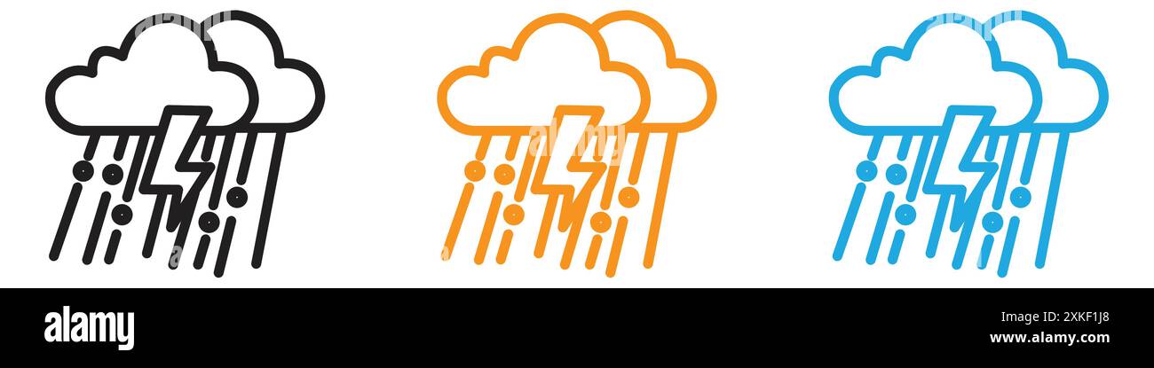 Rain icon vector logo set collection or bundle pack group Stock Vector ...