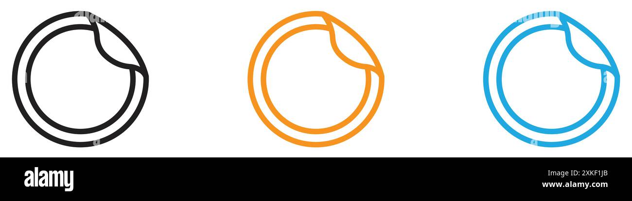 peel off sticker icon vector logo set collection or bundle pack group ...