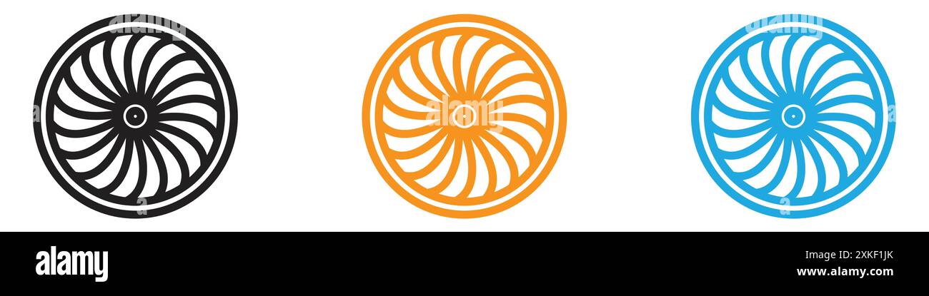 Plane turbine icon vector logo set collection or bundle pack group ...