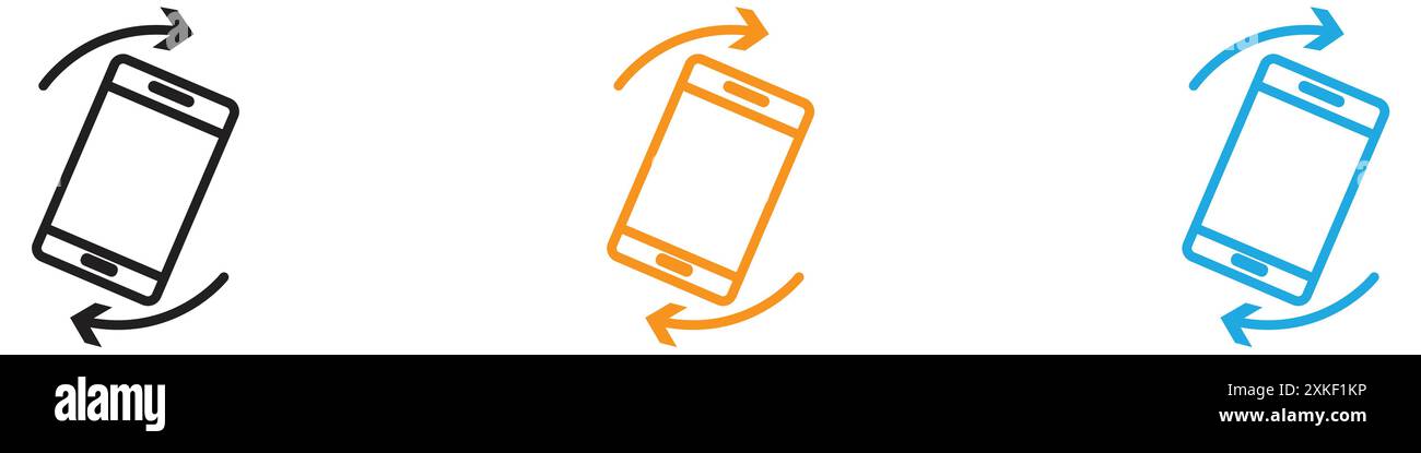 rotate phone icon vector logo set collection or bundle pack group Stock ...