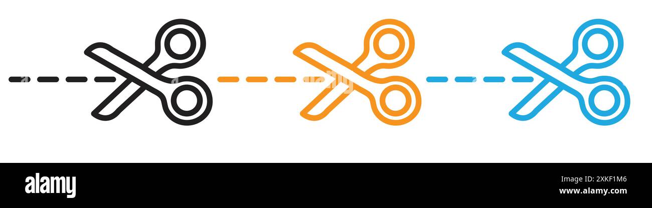 Scissors trim cut icon vector logo set collection or bundle pack group ...