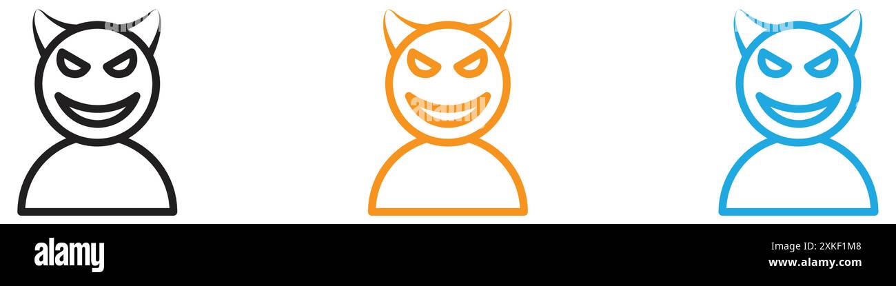 satan evil icon vector logo set collection or bundle pack group Stock ...