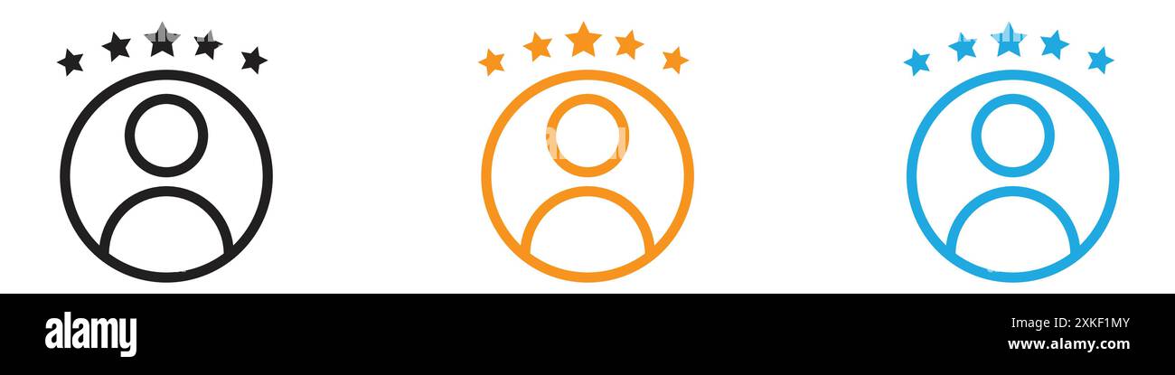 Rating employee icon vector logo set collection or bundle pack group ...