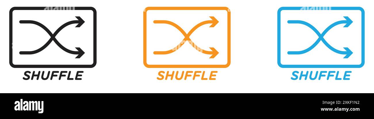 Shuffle icon vector logo set collection or bundle pack group Stock ...