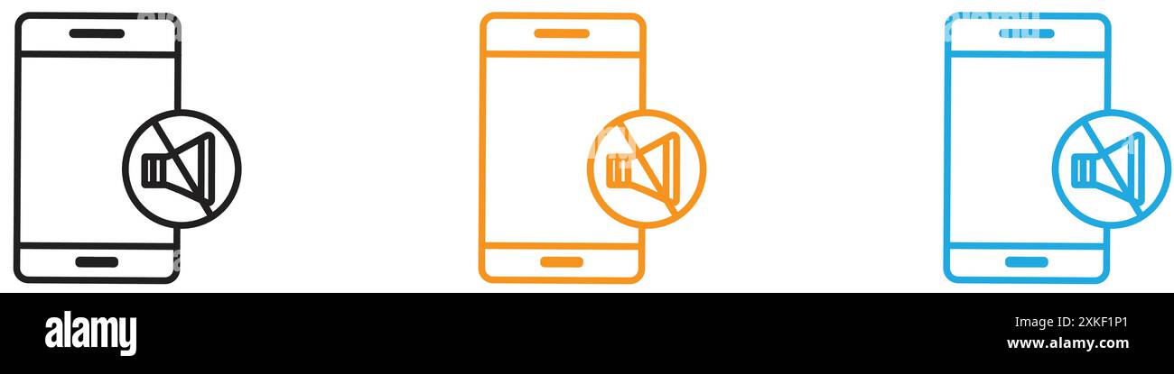 silent phone icon vector logo set collection or bundle pack group Stock ...