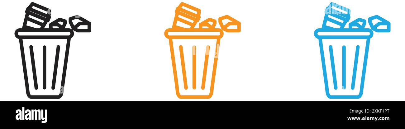 Solid waste icon vector logo set collection or bundle pack group Stock ...