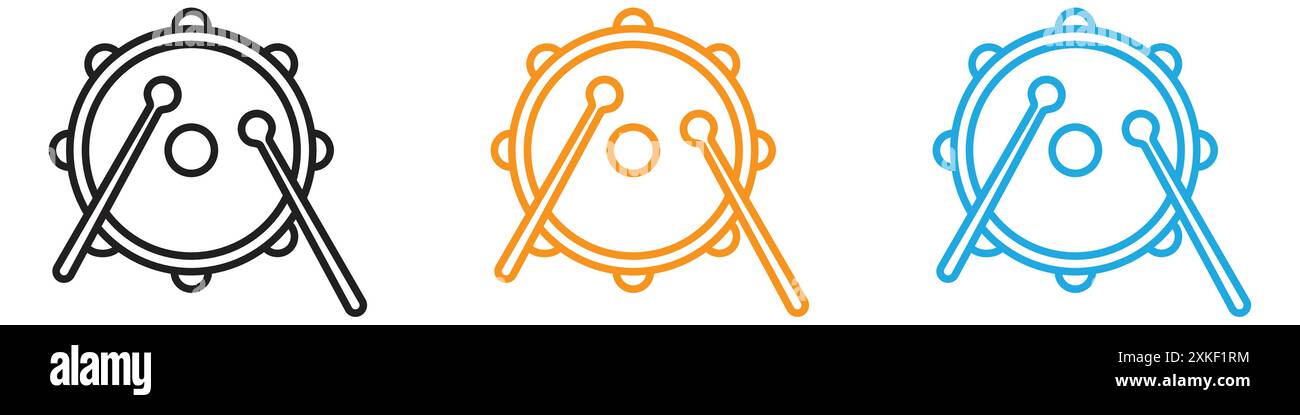 Snare Drum icon vector logo set collection or bundle pack group Stock ...