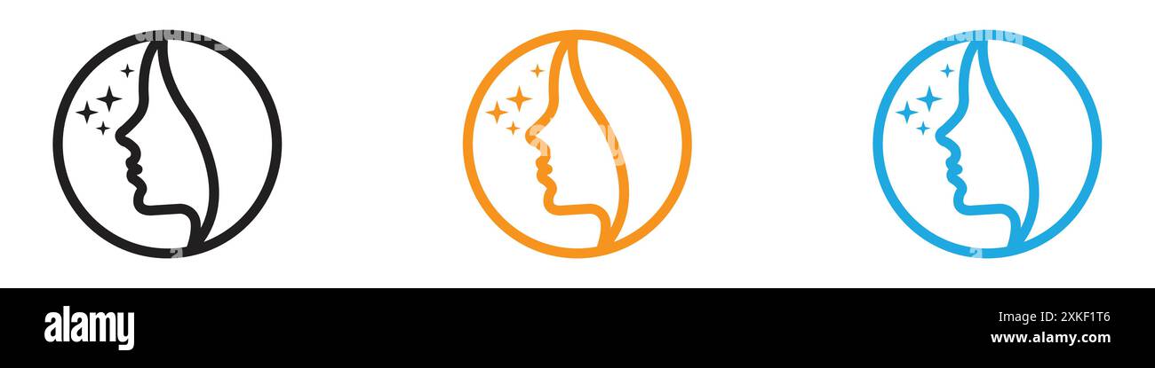 Skin care icon vector logo set collection or bundle pack group Stock ...