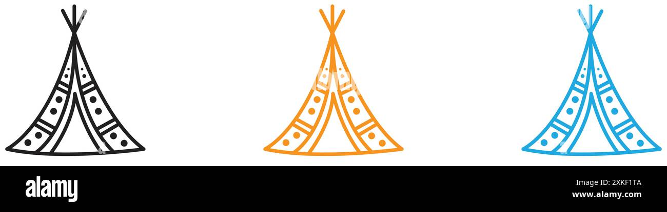 Teepee icon vector logo set collection or bundle pack group Stock ...