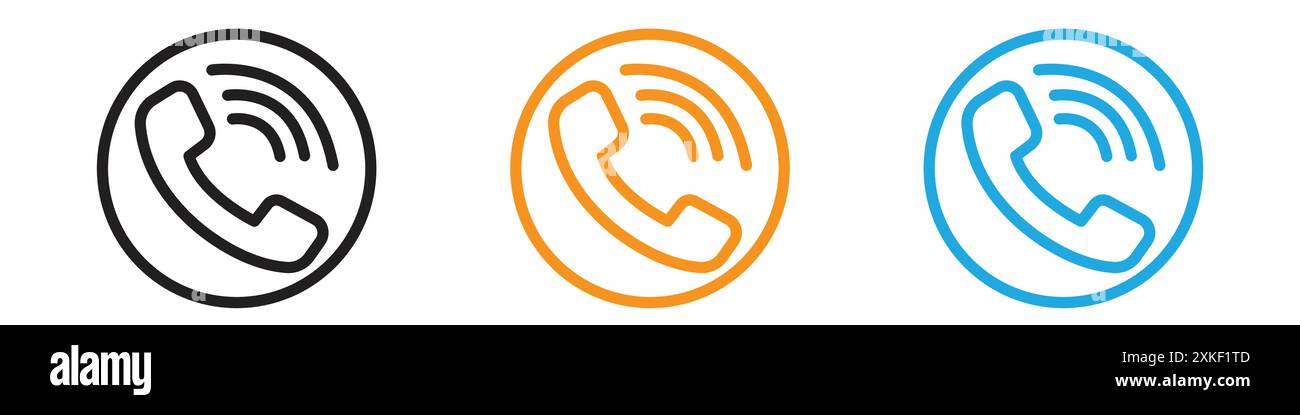 Telephone icon vector logo set collection or bundle pack group Stock ...