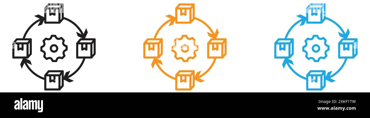 Supply chain icon vector logo set collection or bundle pack group Stock ...