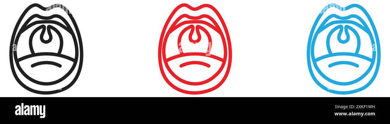 Throat oral mouth icon vector logo set collection or bundle pack group ...