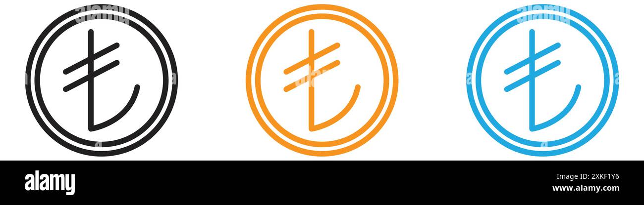 Turkish lira icon vector logo set collection or bundle pack group Stock ...