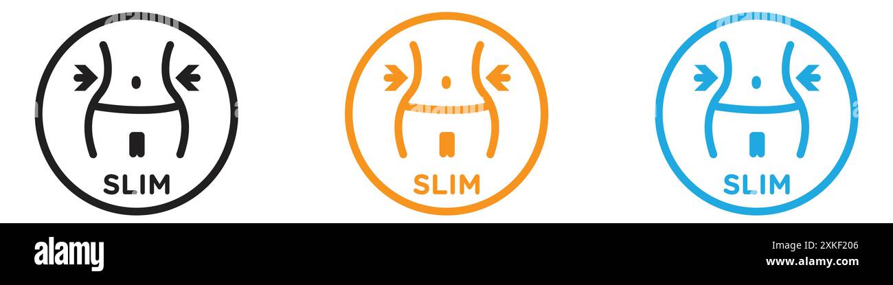 Weight loss icon vector logo set collection or bundle pack group Stock ...