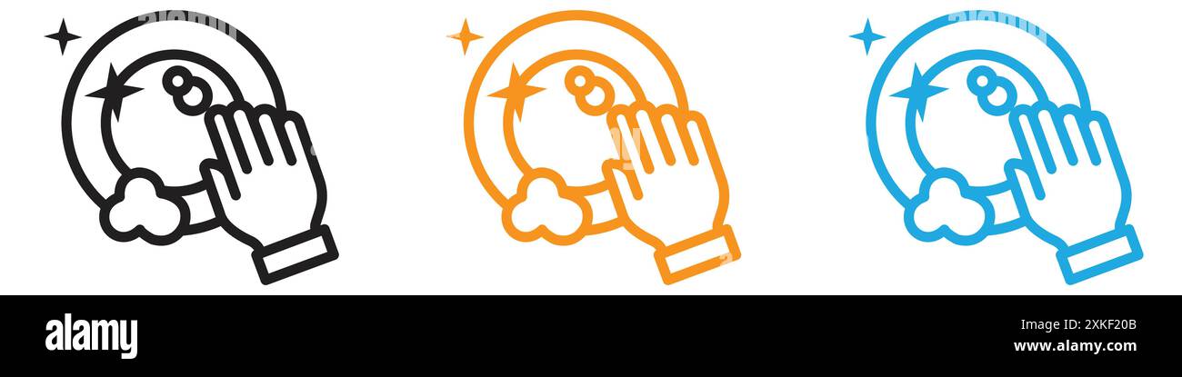 Washing plate icon vector logo set collection or bundle pack group ...