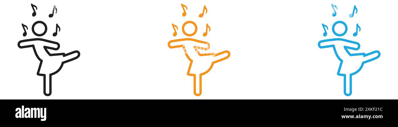 woman dancing icon vector logo set collection or bundle pack group ...