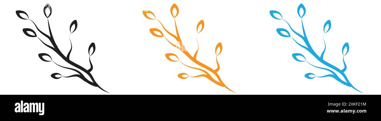 wood branch icon vector logo set collection or bundle pack group Stock ...