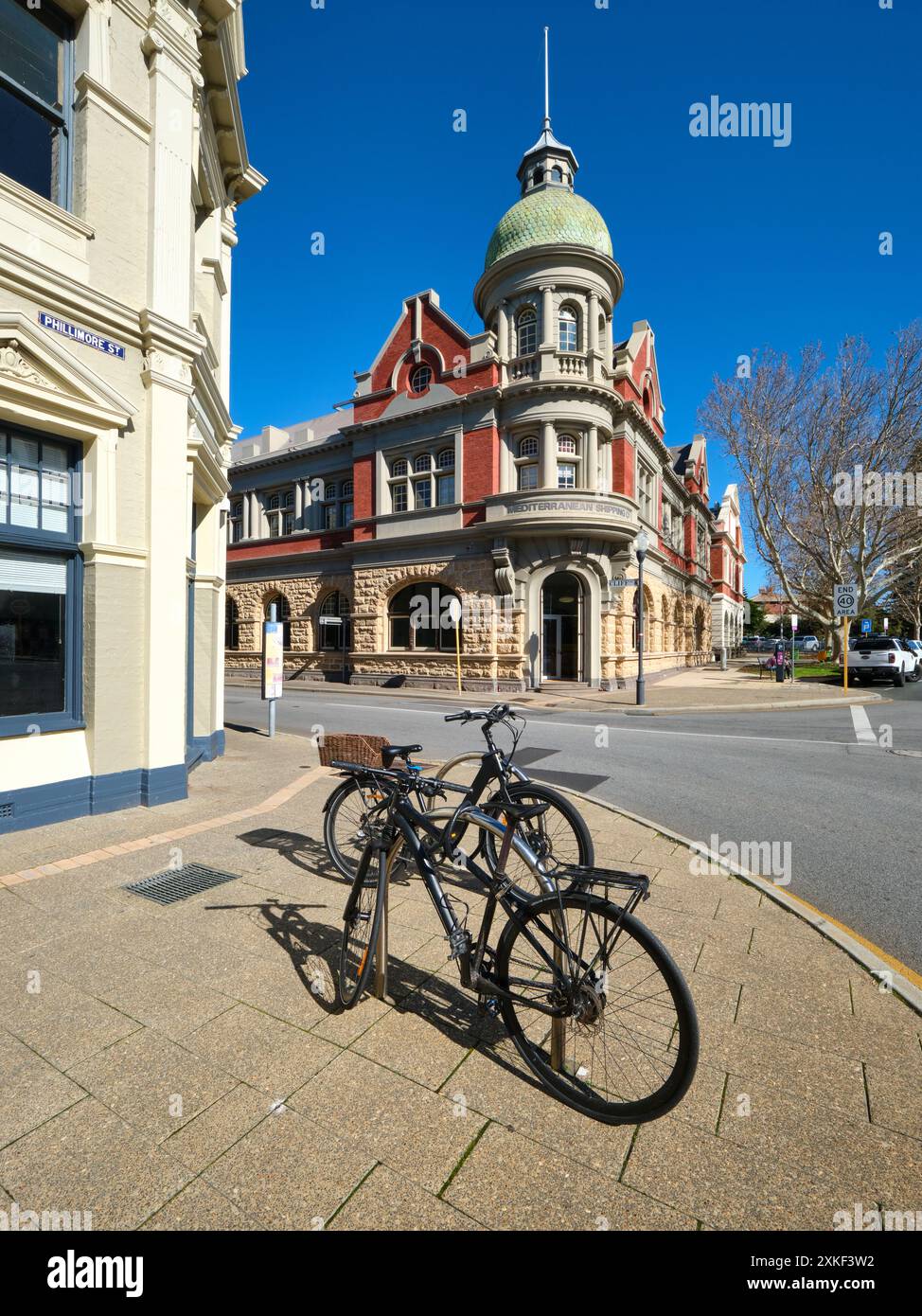 Bicycles in front of the Phillimore Chambers building adjacent to the ...