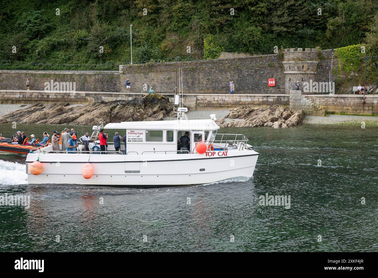 Looe Cornwall, Top Cat fishing charter boat with customers returning to ...