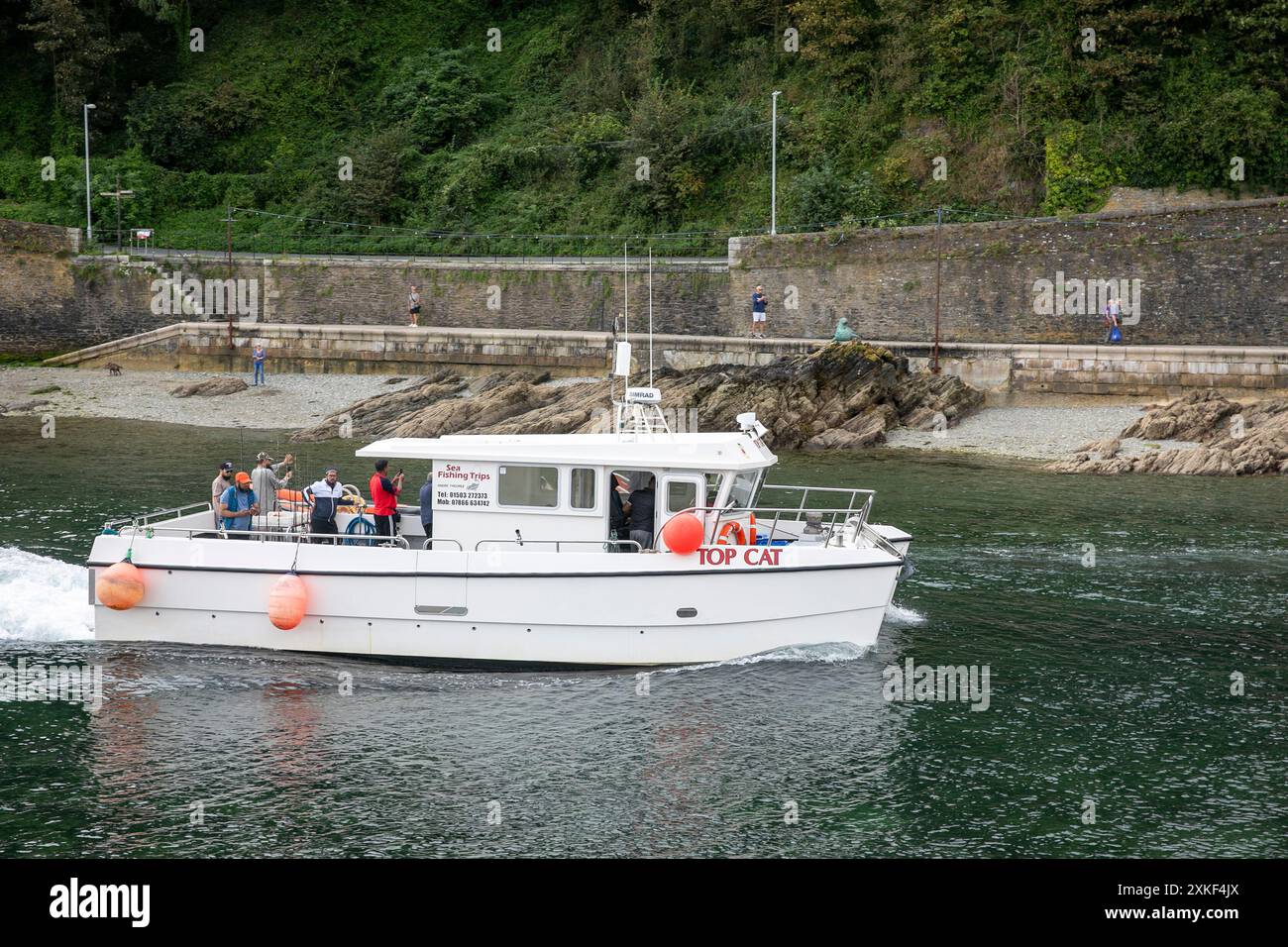 Looe Cornwall, Top Cat fishing charter boat with customers returning to ...