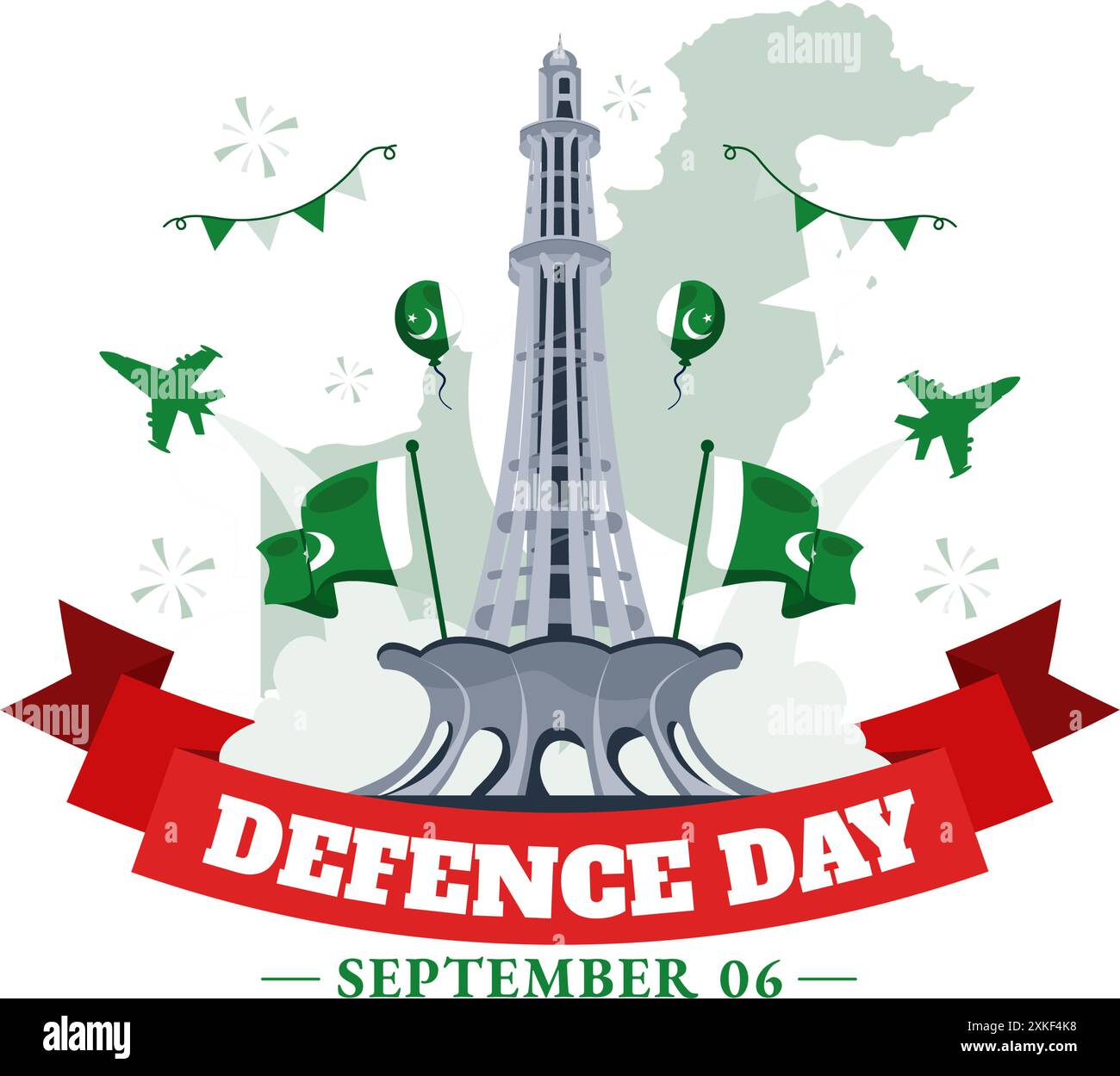 Pakistan Defence Day Vector Illustration on 6th September featuring ...