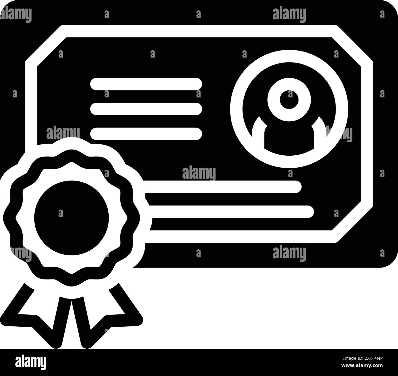 Icon certificate qualification Cut Out Stock Images & Pictures - Alamy