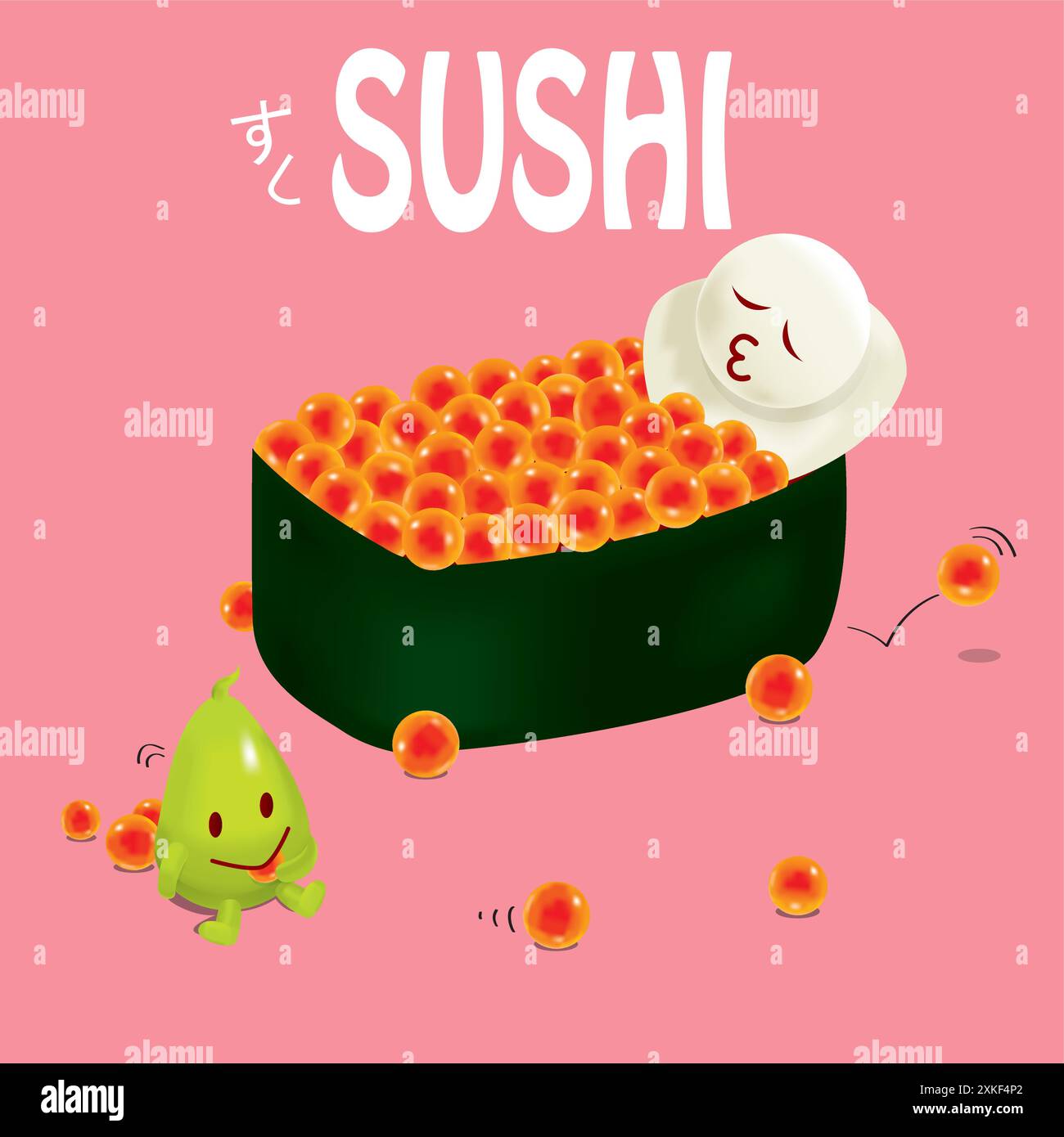 Vector of a cute sushi character Stock Vector Image & Art - Alamy