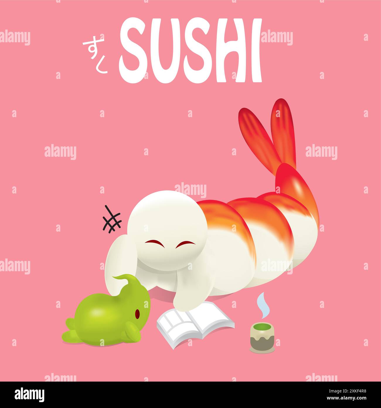 Vector of a cute sushi character Stock Vector Image & Art - Alamy