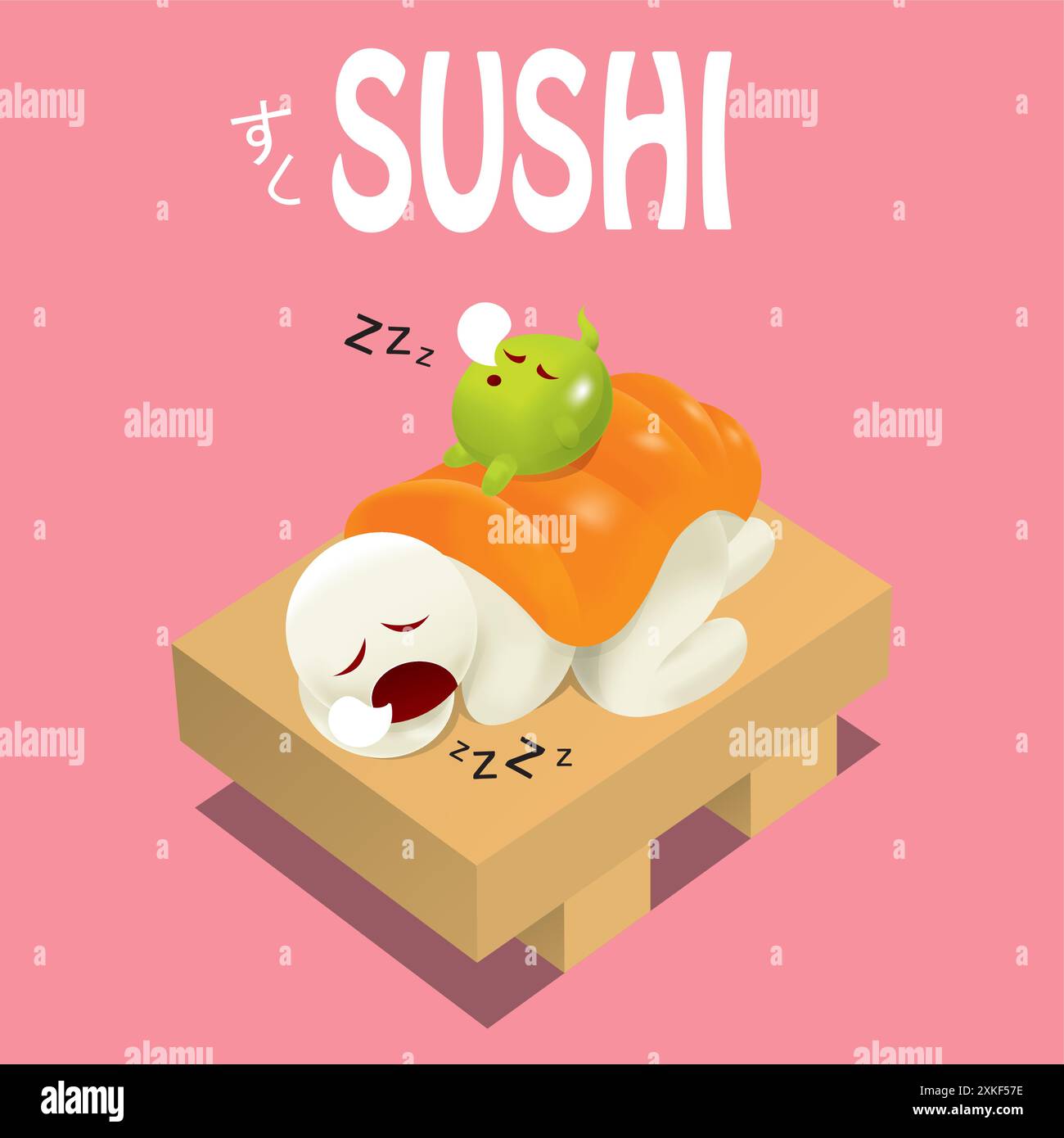 Vector of a cute sushi character Stock Vector Image & Art - Alamy