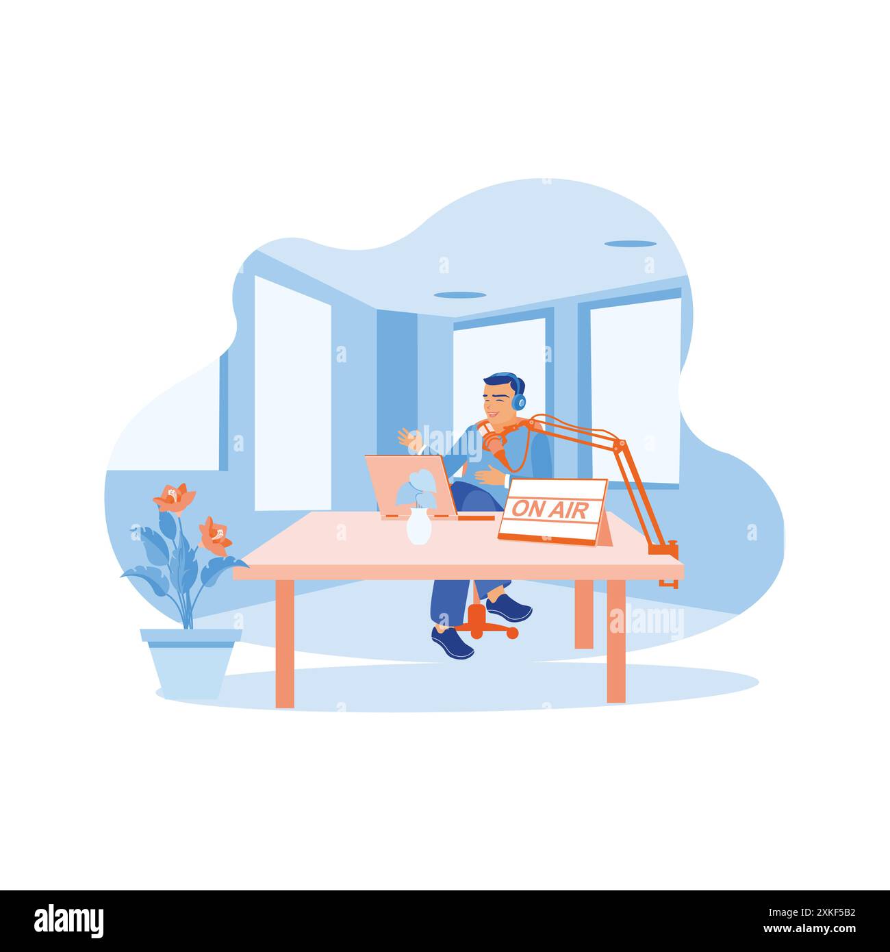 Microphone home live streaming Stock Vector Images - Alamy