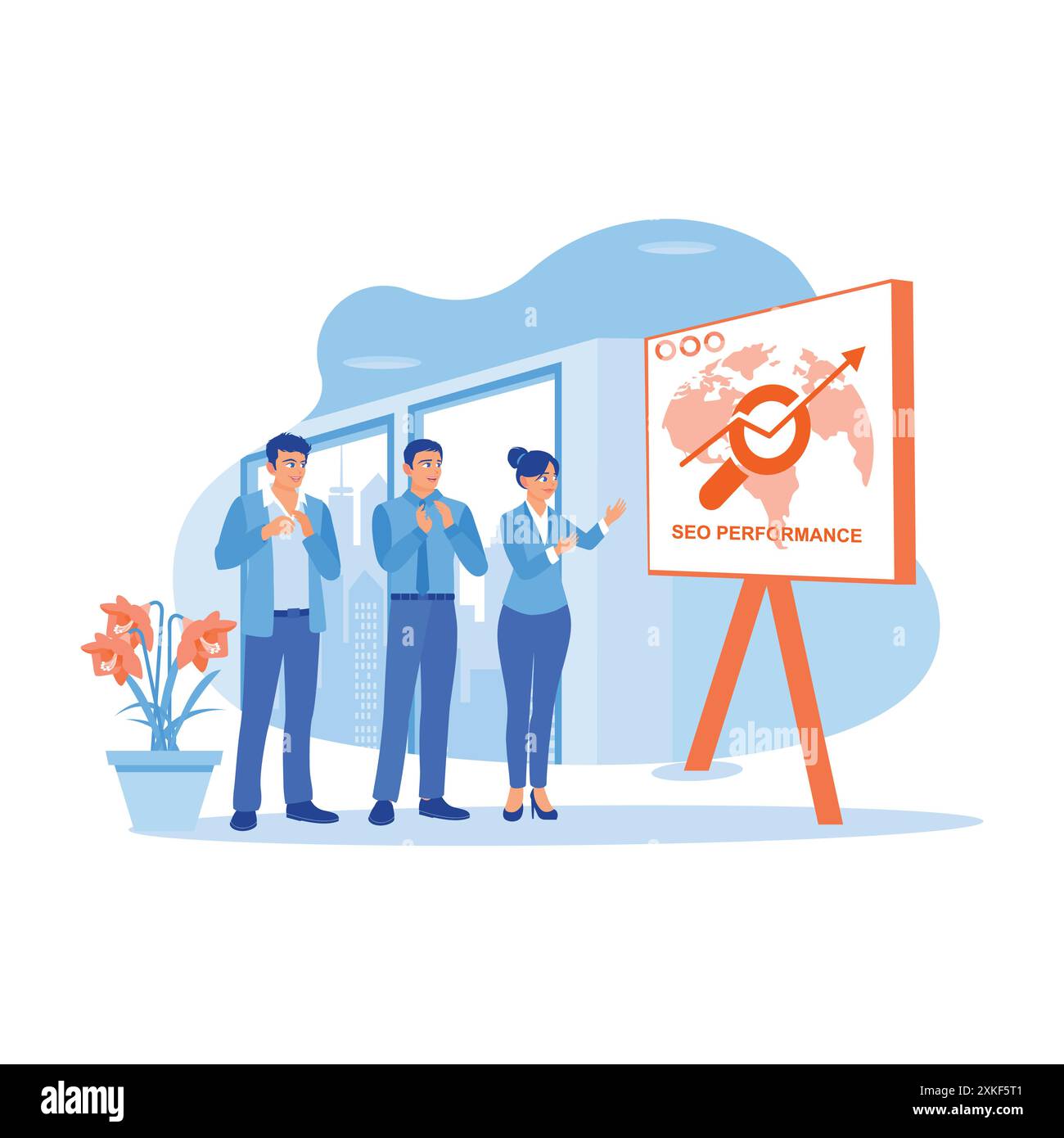 Group standing in a room Stock Vector Images - Alamy