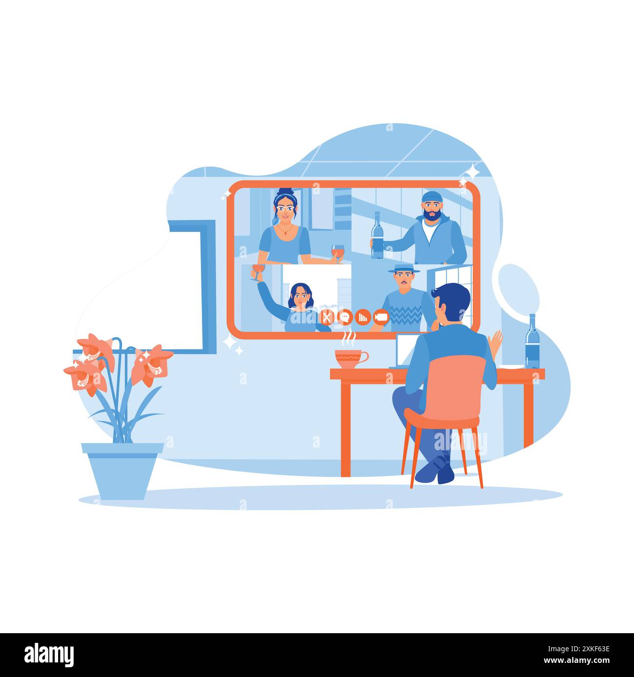 Man screen night Stock Vector Images - Alamy