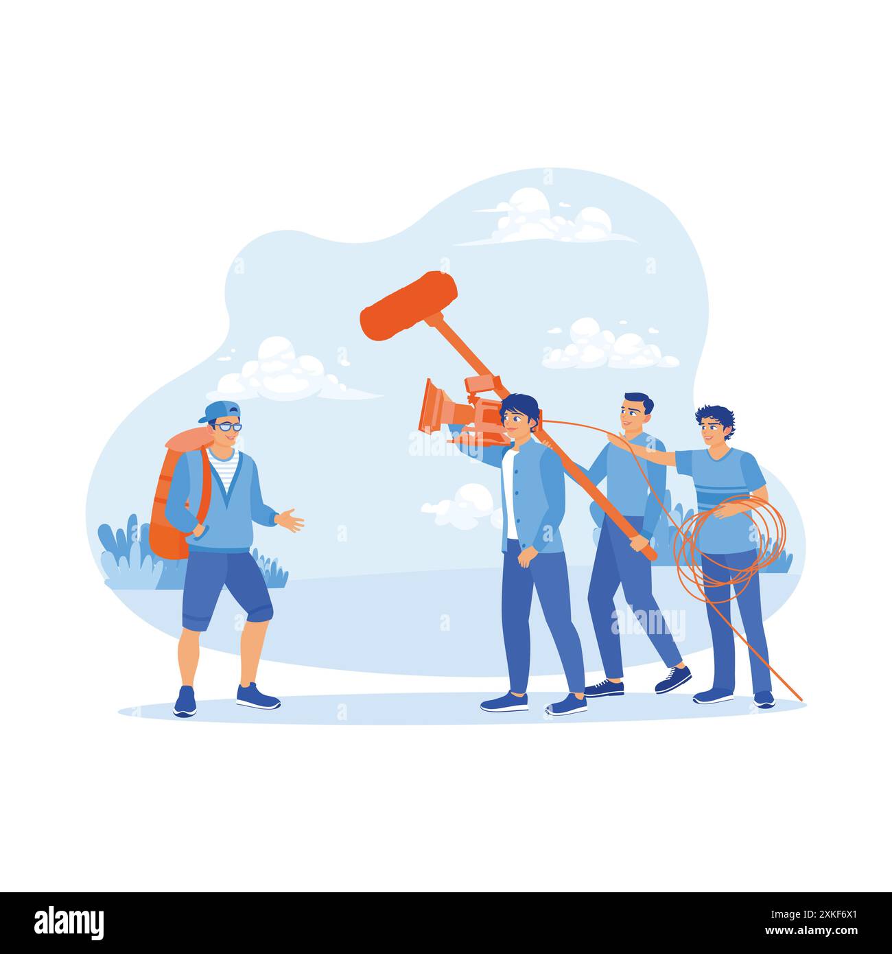 Behind the scenes of the filmmaking process. The film crew filmed a ...