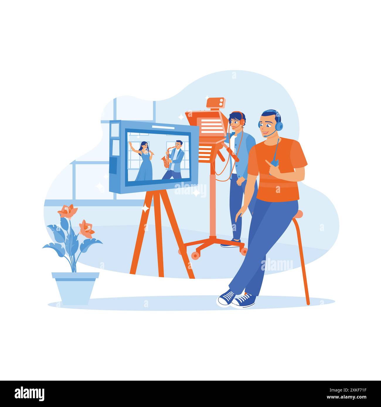Filming in a studio Stock Vector Images - Alamy