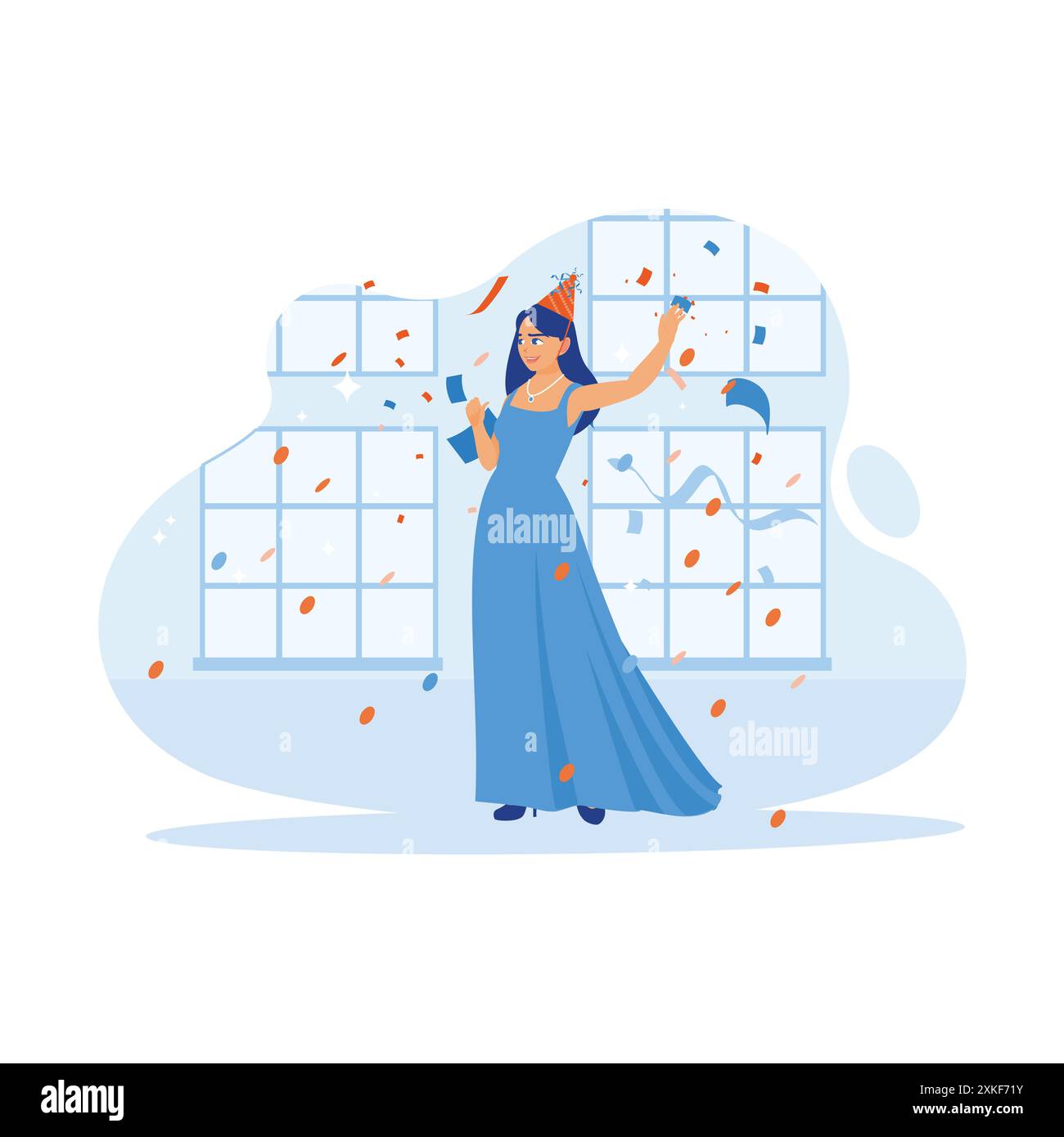 Happy birthday party home friends Stock Vector Images - Alamy