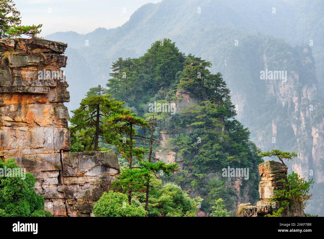Fabulous view of quartz sandstone pillars (Avatar Mountains Stock Photo ...