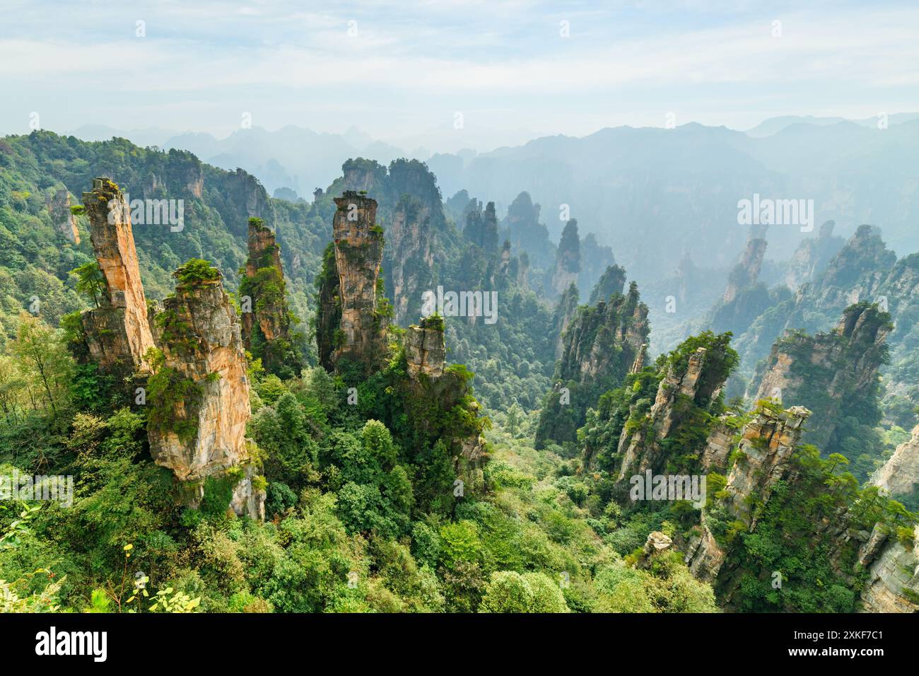 Awesome view of quartz sandstone pillars (Avatar Mountains Stock Photo ...