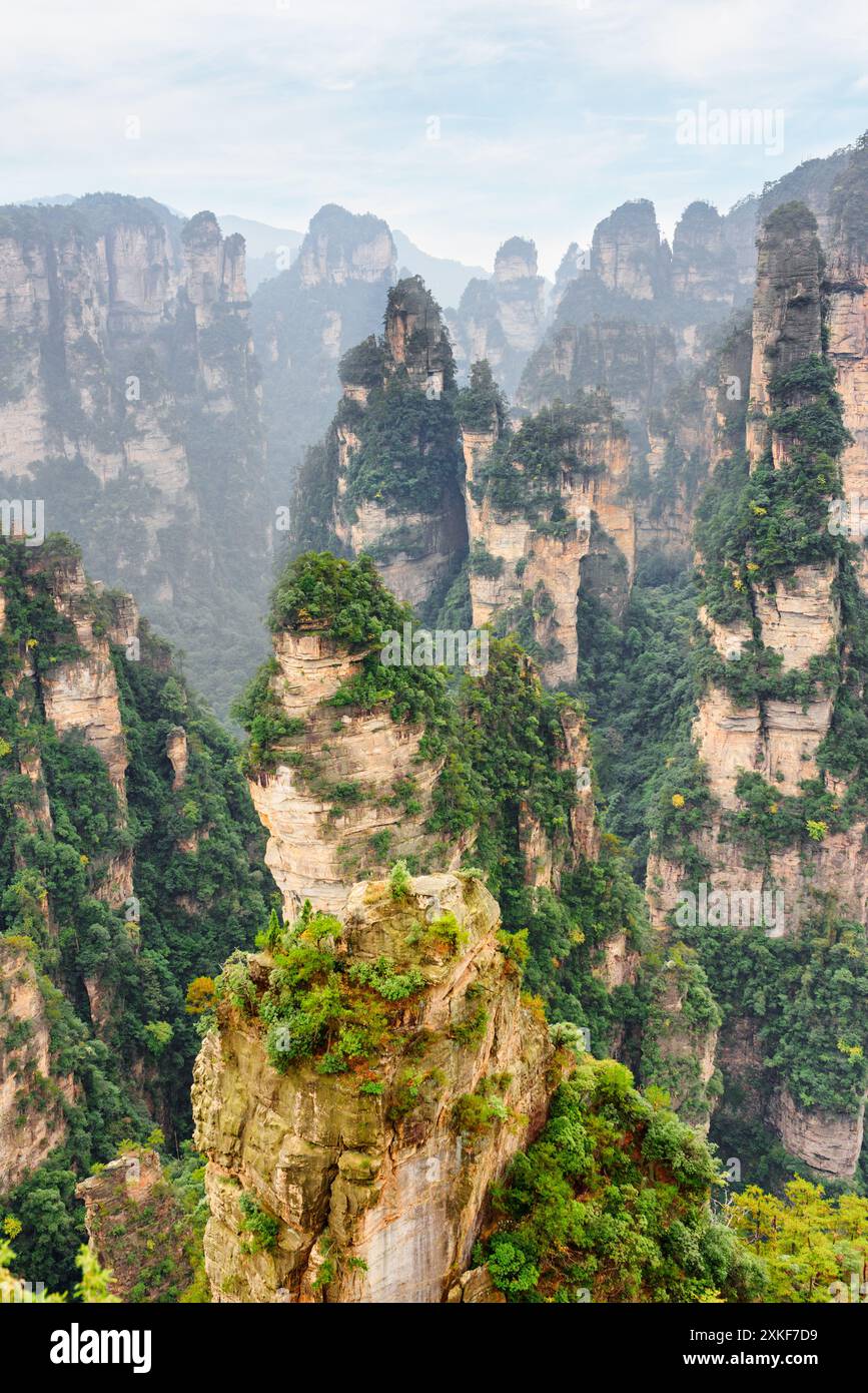 Awesome view of quartz sandstone pillars (Avatar Mountains Stock Photo ...