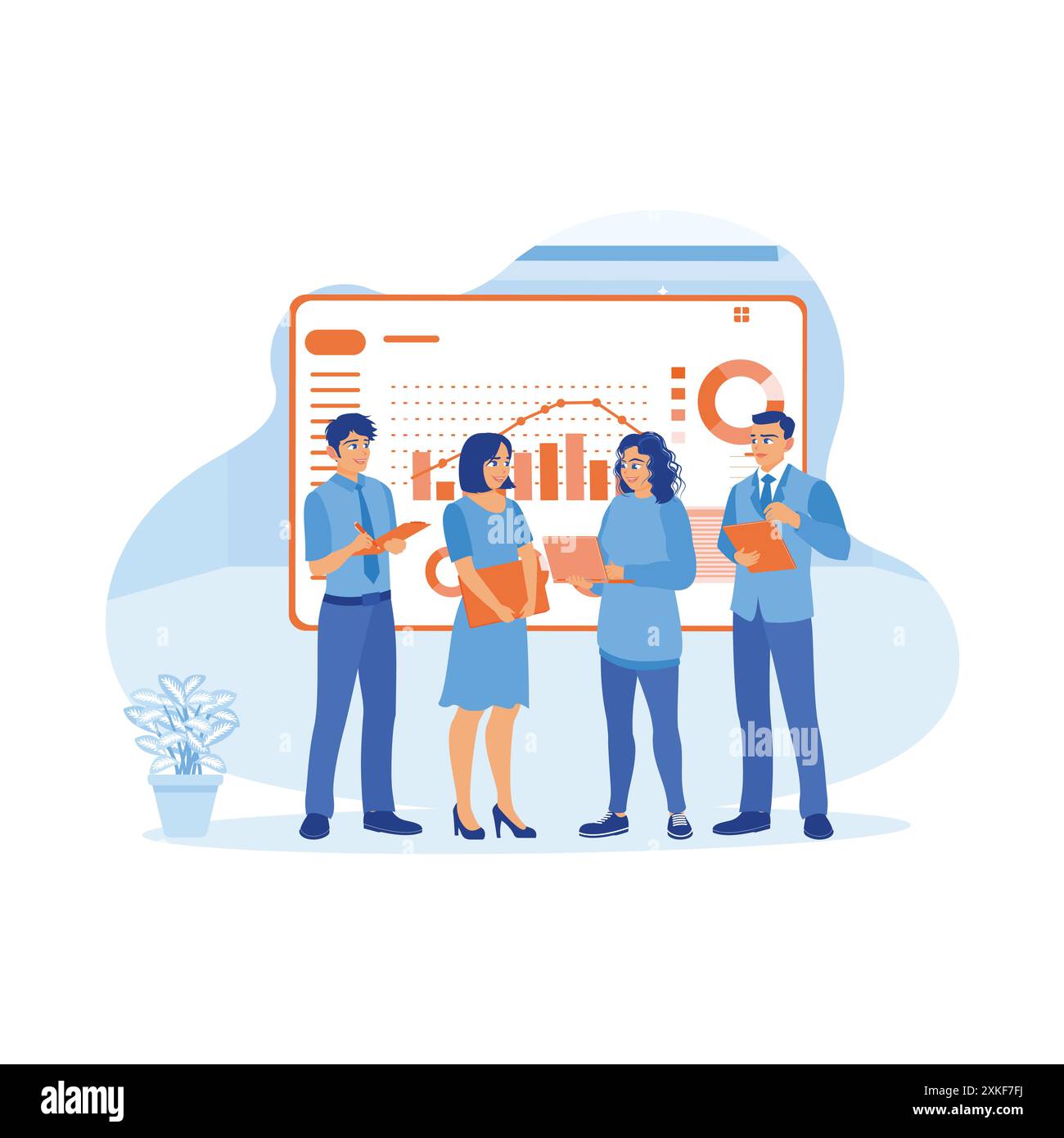 Coworker meeting discussion communication Stock Vector Images - Alamy