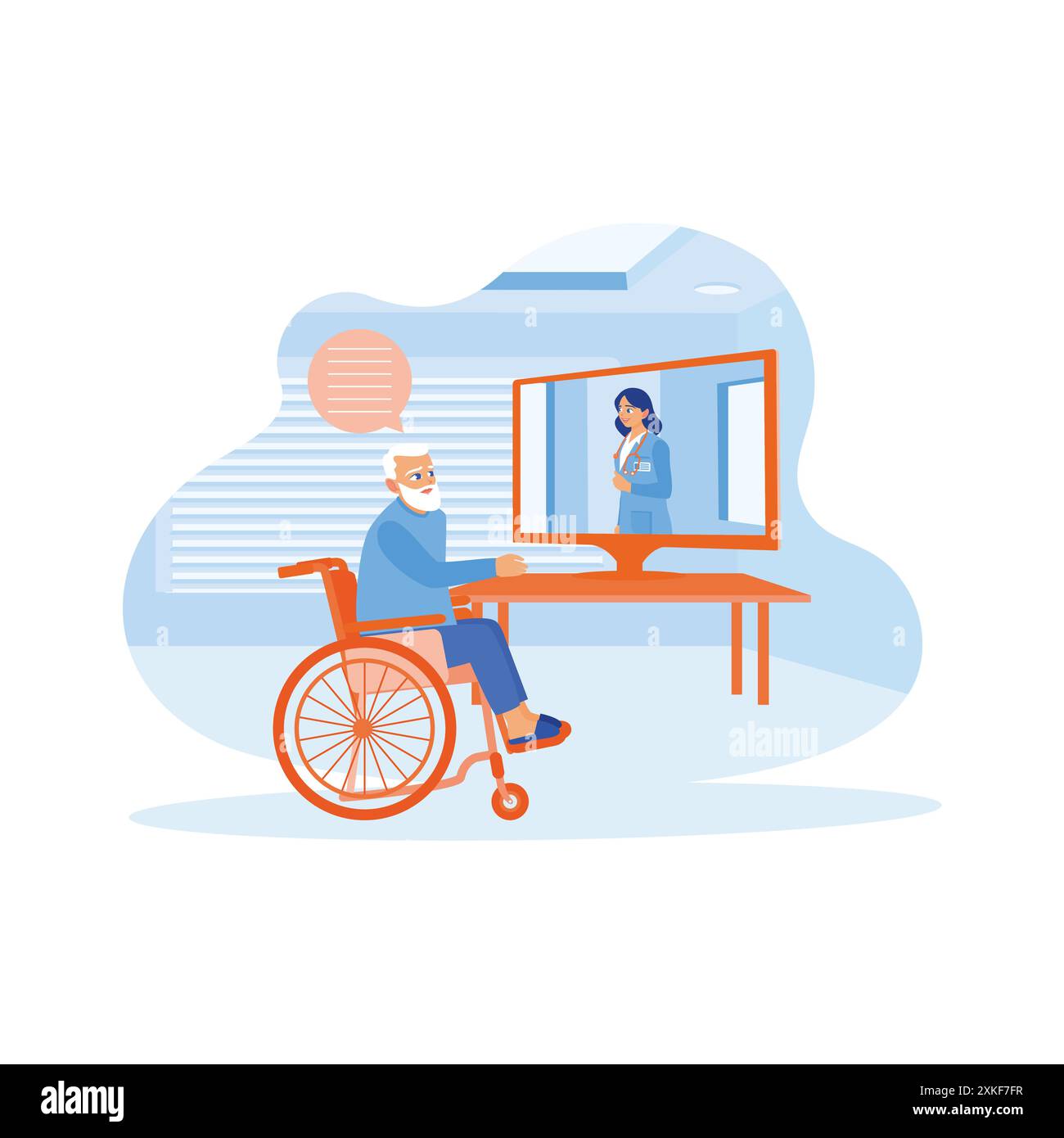 Senior man talking young in Stock Vector Images - Alamy