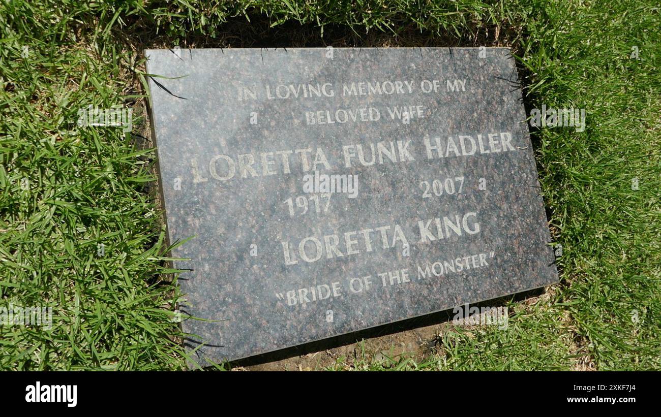 Los Angeles, California, USA 22nd July 2024 Actress Loretta King Hadler Grave at Pierce Brothers ...