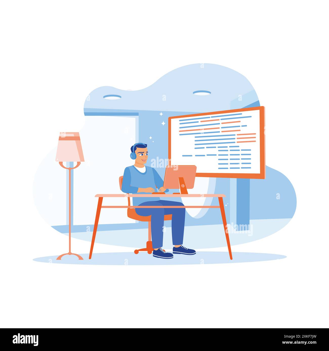 Man home using digital Cut Out Stock Images & Pictures - Alamy