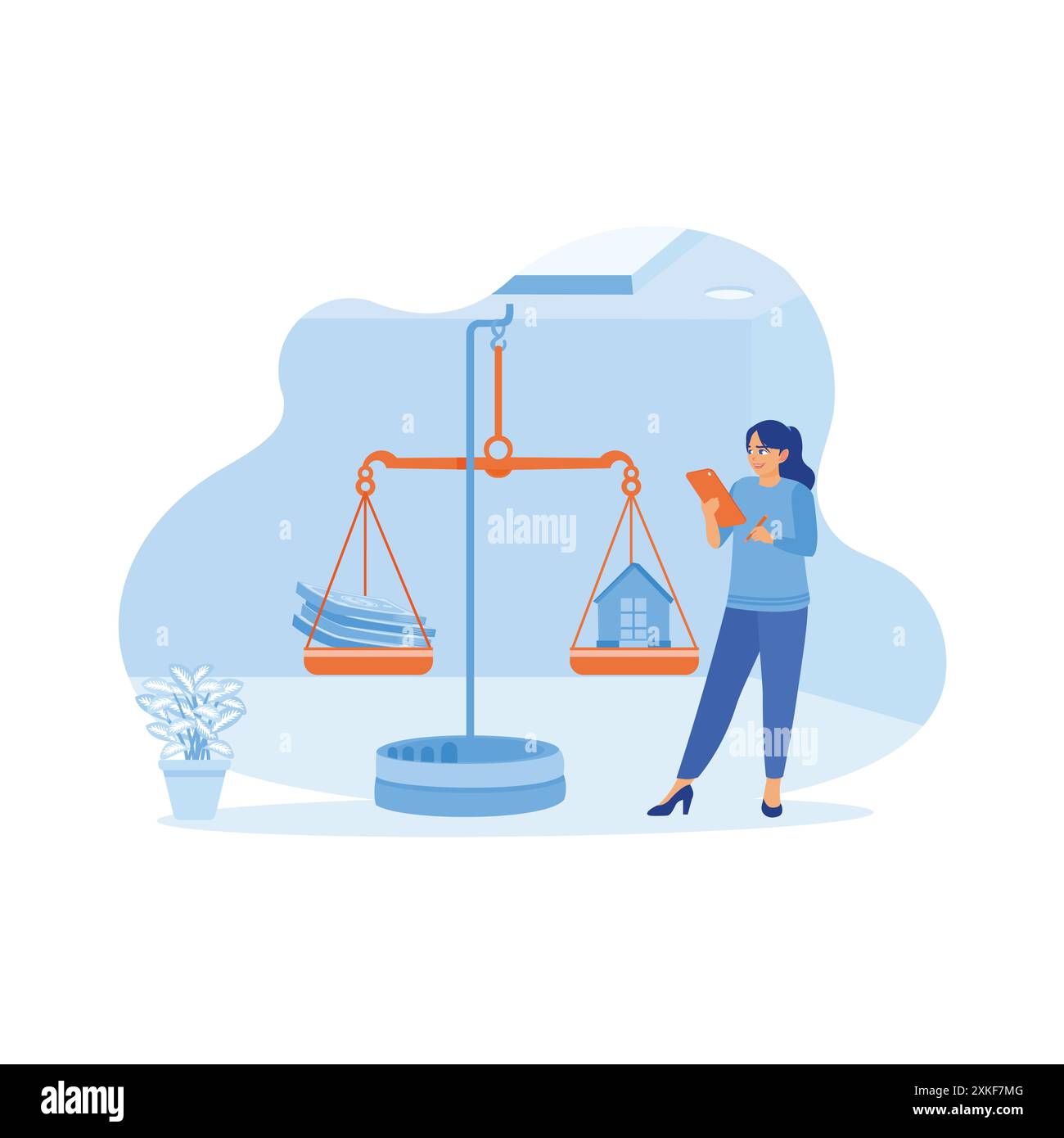 Business woman using pen Stock Vector Images - Alamy