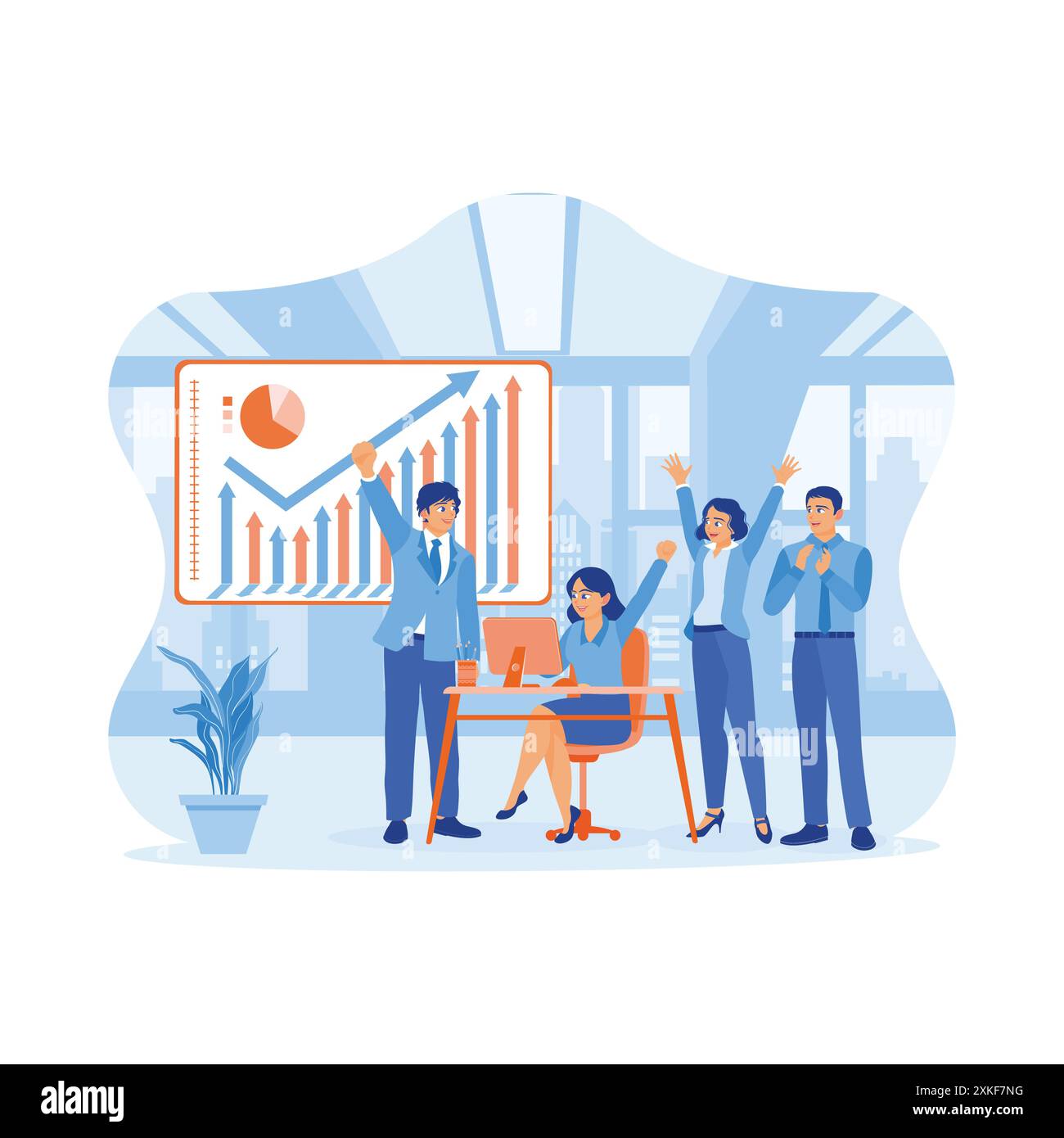 Office coworkers celebration Stock Vector Images - Alamy