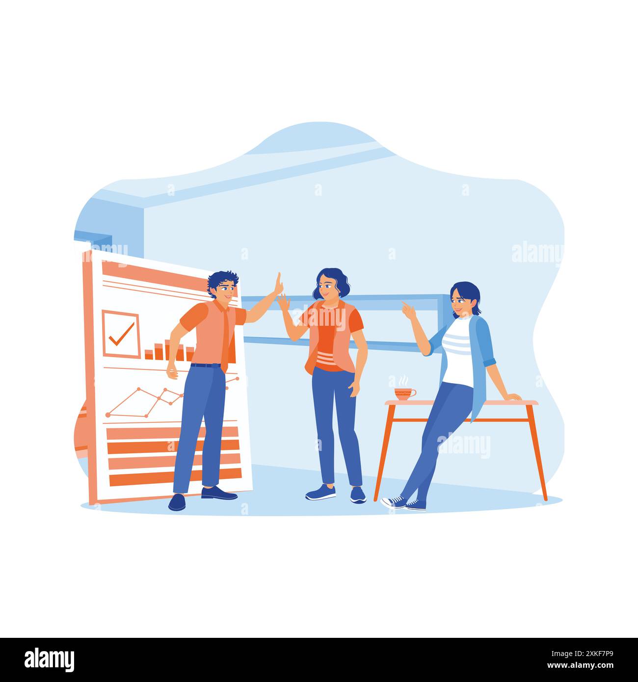 Woman standing near office Stock Vector Images - Alamy